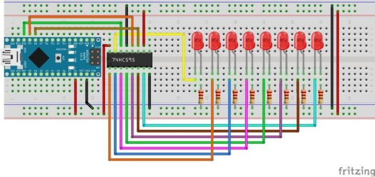 Arduino Lektion #100: Schieberegister 74HC595N N2B5 - Technik Blog