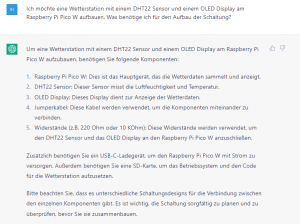 Raspberry Pi Pico W - programmieren einer Wetterstation mit ChatGPT - Technik Blog