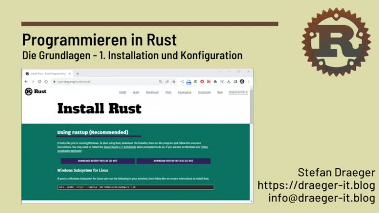 Rust: Die Grundlagen - 1. Installation und Konfiguration - Technik Blog