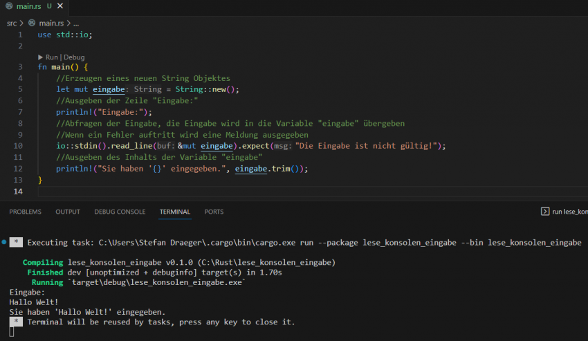 Erste Schritte in Rust: 3. Einen Taschenrechner programmieren - Technik ...